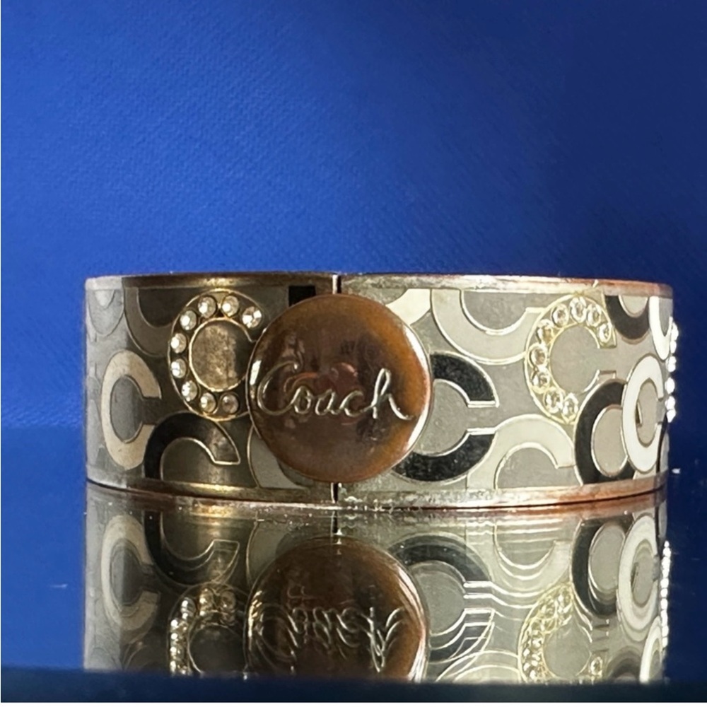 Coach Sig C W Rhinestones Coach Hinge Clasp Bracelet … - Gem